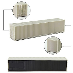 Evemodel C8740JJ 9pcs HO Scale 1:87 Shipping Container Blank Uncolored Cargo Box (40ft (9pcs))