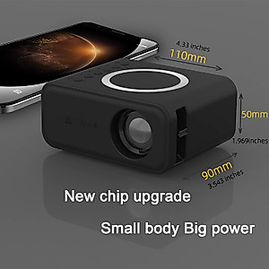 Portable Mini Projector with wifi for iPhone android phone win10 laptop,with Remote Controller Built-in Speaker wireless connect,Audio Port, Tablet USB Flash Driver Compatible