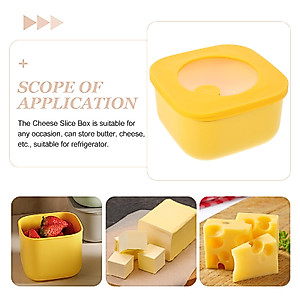Kichvoe 4.7 * 2.5'' Sliced Cheese Container for Fridge Plastic Storage Containers with Lid Butter Cheese Slice Storage Box for Food Storage-S