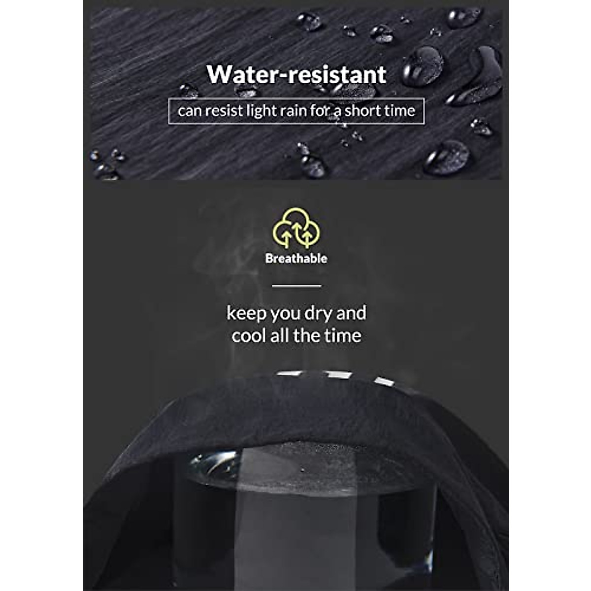 baleaf Women's Cycling Jacket, Lightweight UPF40+ WindBreaker Water Resistant Full Zip Long Sleeve Running Hiking Black M