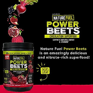 Nature Fuel Power Beets Powder, Delicious Acai Berry Pomegranate, Concentrated Superfood Supplement, Supports Circulation, Natural Energy & Stamina, Non-GMO, 60 Servings
