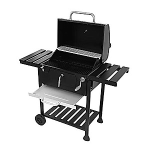 Royal Gourmet CD1824EN 24” Charcoal Grill Outdoor Smoker, Black & KINGSFORD Heavy Duty Deluxe Charcoal Chimney Starter | BBQ Chimney Starter