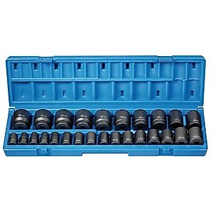 Grey Pneumatic (1726M) 1/2" Drive 26-Piece 12-Point Standard Length Metric Socket Set