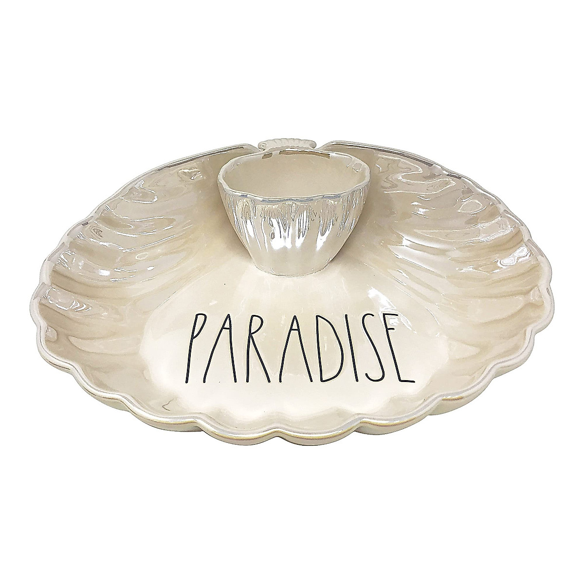 Rae Dunn Ceramic Iridescent Paradise Shrimp And Dip Bowl