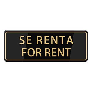 Se Renta For Rent Sign For House (With Strong Adhesive Tape), 3" X 9" Premium Durable For Home & Office,Acrylic Signs For Front Door/Wall/Window, Clear And Easy To Read