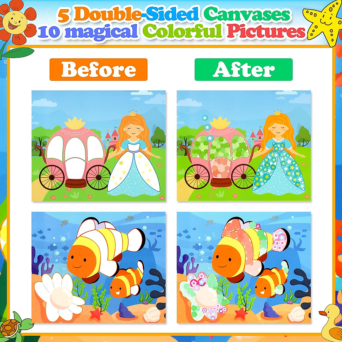 Dot Sticker Art, Crafts for Kids Ages 4-8, Toddler Arts and Crafts Kit for Toddlers-Easy Art Activity Craft for Toddlers Ages 3 to 7-Builds Fine Motor Skills & Hand-Eye Coordination, Toddler Crafts