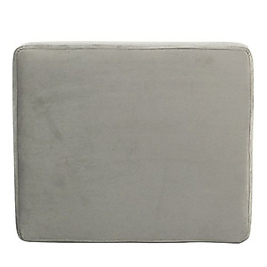 Spatial Order Hudson Modern Velvet Ottoman, Gold Metal Frame, Black