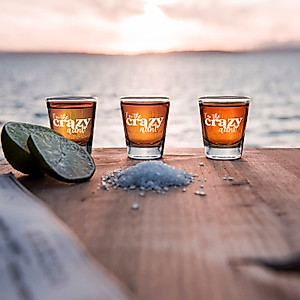 I'm The Crazy Aunt 2oz Blue Bottom Shot Glasses Set of 2 Etched Party Favors Cool Birthday Gifts for Auntie, Her, Sister, Women