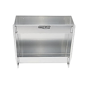 Extreme Max 5001.6205 Wall-Mount Aluminum 2-Shelf Open Storage Cabinet for Race Trailer, Garage, Shop, Enclosed Trailer, Toy Hauler - Silver