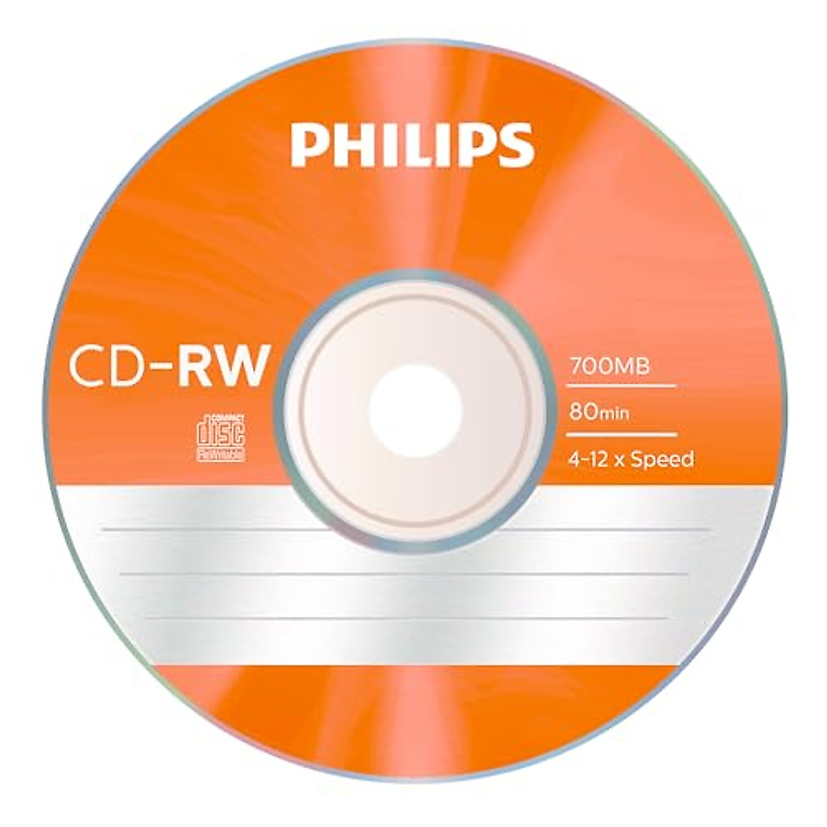 Philips CD-RW 80MIN Blank Disc x 5 Jewel Case 700MB 4-12 X Speed