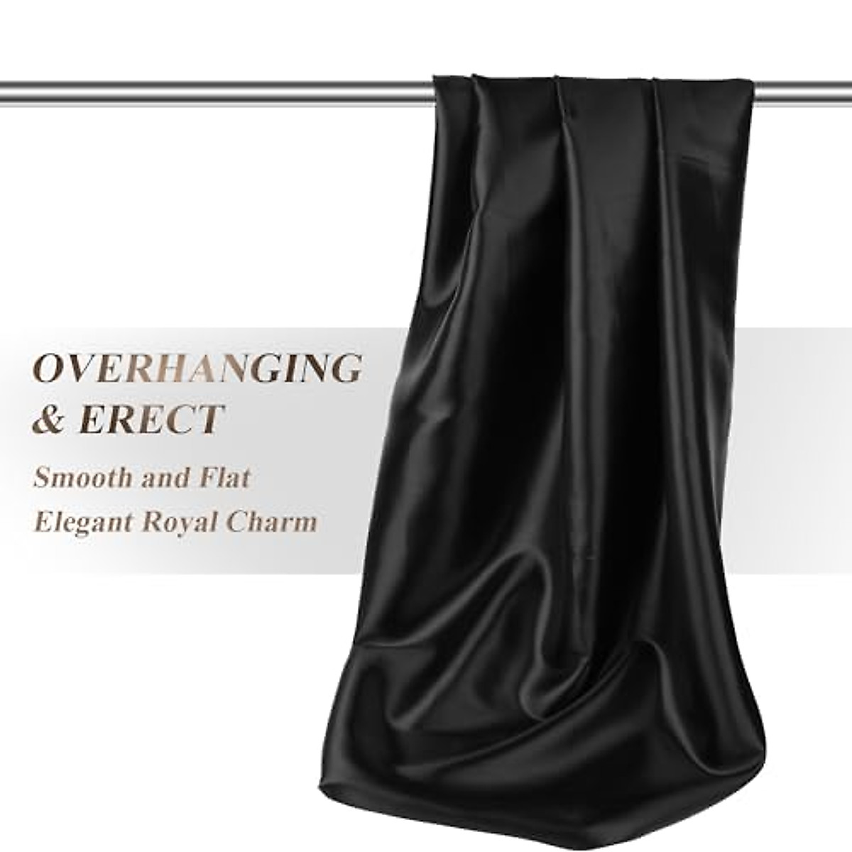 Satin Fabric by The Yard, 60 Inch Wide Black Satin Fabric Shiny & Silky Lining Fabric Satin Cloth Fabric for Wedding Dress, Clothing Making, DIY Crafts, Table Cover, Sewing(Black)