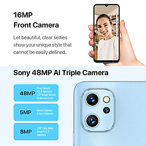 UMIDIGI F3 (8GB+128GB) Unlocked Cell Phone, NFC, Android11, 6.7inch HD Full Screen, 5150mAh Battery, Smartphone with Sony 48MP AI Triple Camera, 18W Fast Charging, Dual SIM