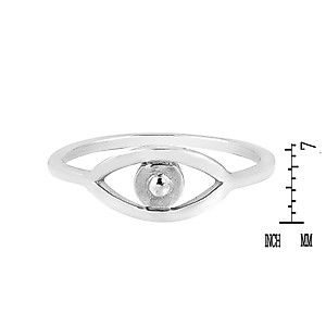 AeraVida Evil Eye Good Luck Protection .925 Sterling Silver Simple Band Ring (9)