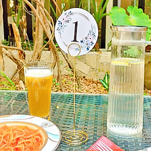 10 Pack 8.7 inch Table Number Place Card Holders, Picture Holder Photo Holder Clips, Memo Note Photo Stand.(Gold, 8 inchs)