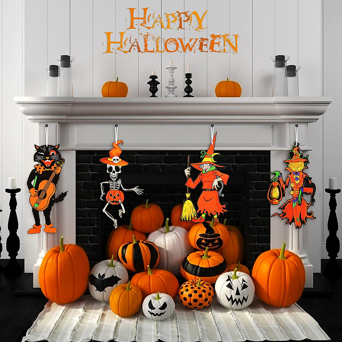 Halloween Vintage Jointed Figures - Spooky Party Decorations