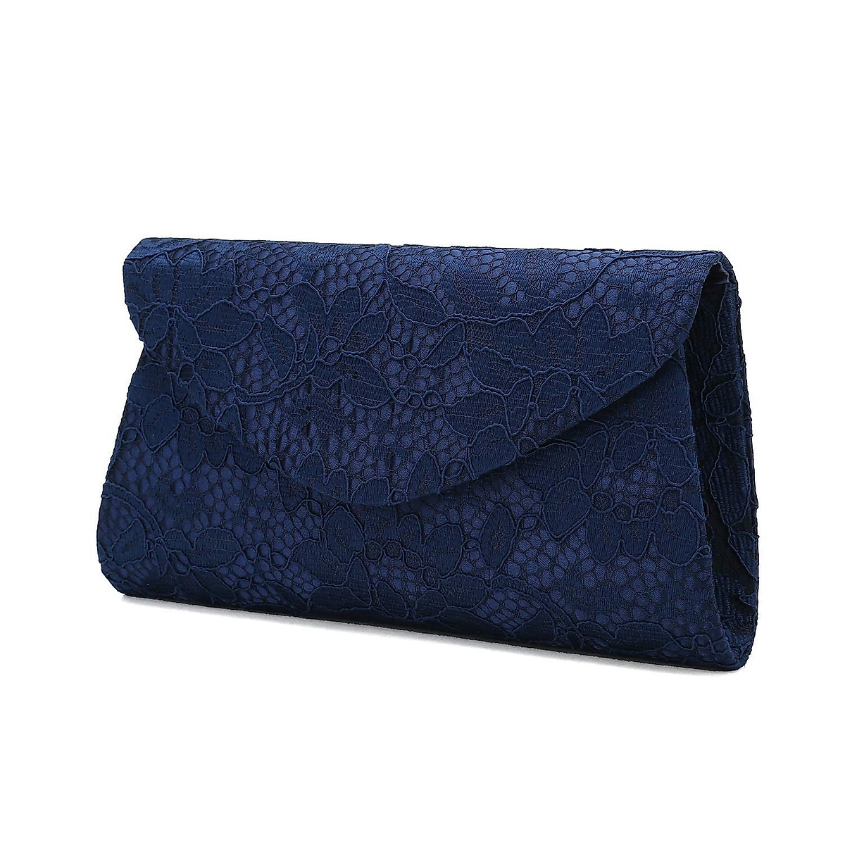 CHARMING TAILOR Classic Lace Clutch Purse Lady Formal Dressy Handbag Evening Bag for Prom/Wedding (Navy)