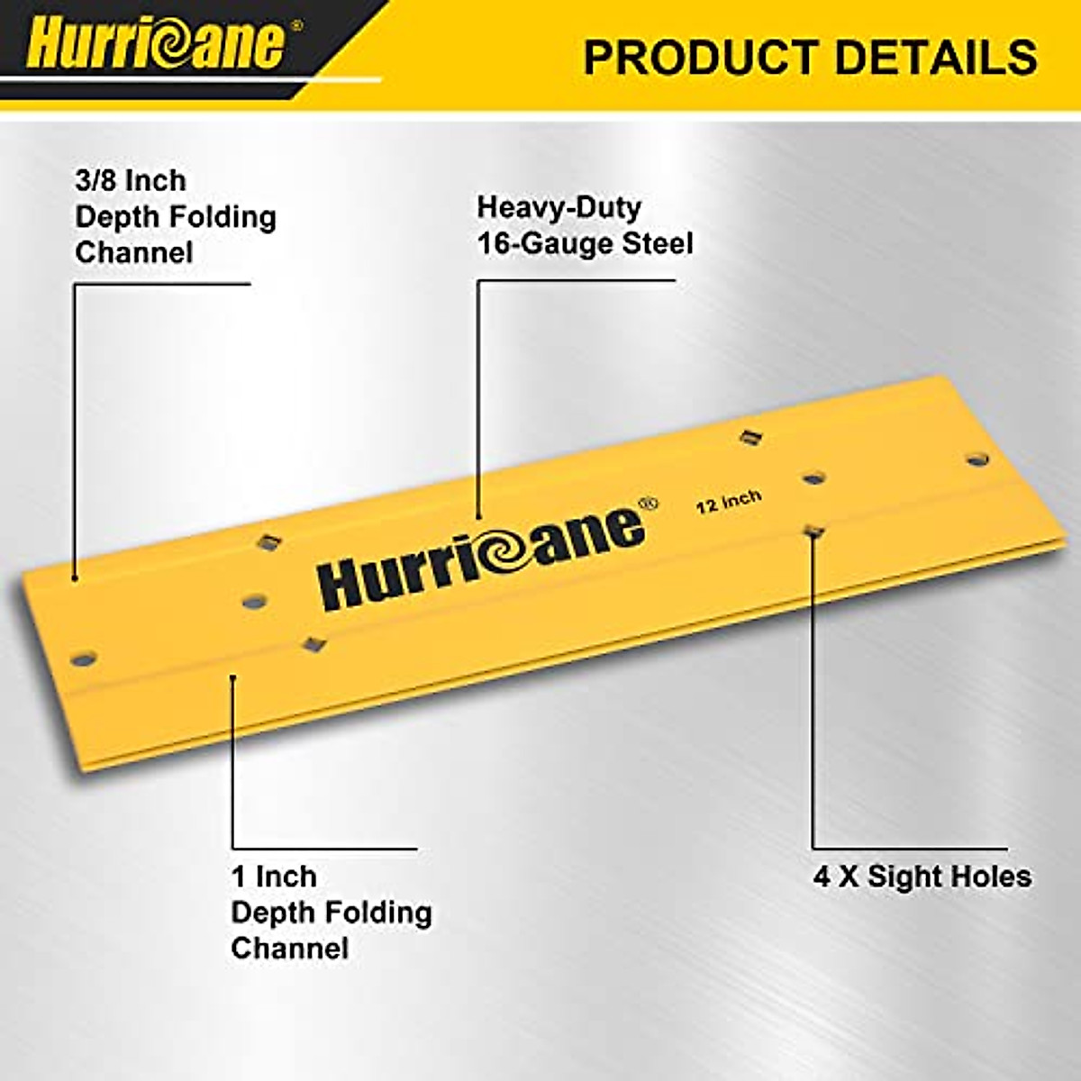 HURRICANE 12 Inch Folding Tool, Sheet Metal Bending Tool for HVAC, Bending and Forming Metal