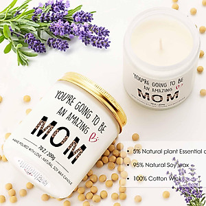 New Mom Gifts for Pregnant Women, Pregnancy Gift for Expecting Mom, 1st Mothers Day Gift for Mommy to Be, Maternity Gifts for First Time Moms Pregnant Friend Wife Daughter, Lavender Scented Candle 7oz