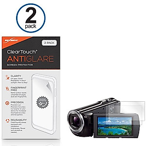 BoxWave Screen Protector for Sony HDR-PJ380 (Screen Protector ClearTouch Anti-Glare (2-Pack), Anti-Fingerprint Matte Film Skin for Sony HDR-PJ380