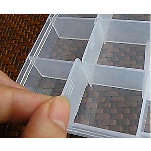 4 Pcs 10 Grids 5 Inch x 2.5 Inch Adjustable Small Removable Clear Plastic Jewelry Organizer Divider Storage Box Jewelry Earring Tool Containers (4pack(10-Grid))