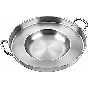 AceroWare 22" Stainless Steel Comal Pan-Concave Wok Stir Fry Tacos Bowl-Fajitas