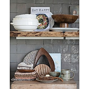 Bloomingville Mango Wood Footed, Walnut Finish Bowl, 12" L x 12" W x 5" H, Brown