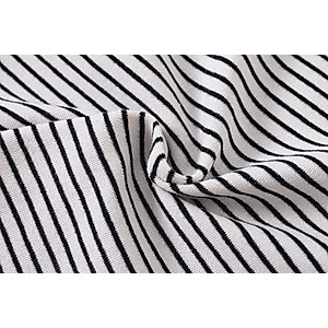 Toddler Girls Boys Long Sleeve Tee Shirts Little Kids Cotton Striped Crew Neck Tops (White,3T)