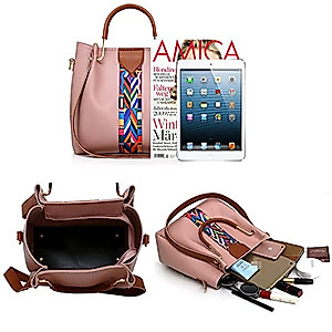 XingChen Handbags and Purse for Women Shoulder Bags Top-Handle Bags Tote Satchel Hobo 4pcs Set(Grey)