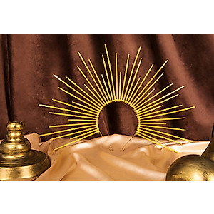 Fantherin Women's Goddess Halo Crown Headband - Zip Tie Spiked Angel Headpiece Headdress for Cosplay Halloween Costume Party (Gold)