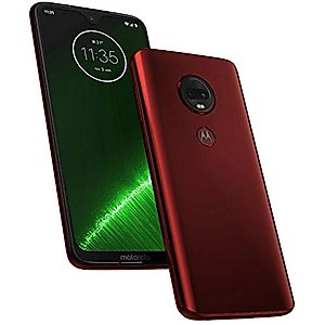 Motorola Moto G7+ Plus (64GB, 4GB RAM) Dual SIM 6.2" 4G LTE (GSM Only) Factory Unlocked Smartphone International Model, No Warranty XT1965-2 (Red)