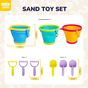 TOY Life Beach Toys, Sand Toys, Beach Toys for Kids Ages 4-8, Sandbox Toys, Beach Toys Toddlers 1-3, Beach Toys for Kids Ages 8-12, Kids Beach Bucket, Kids Beach Toys, Sand Toys for Kids Ages 4-8