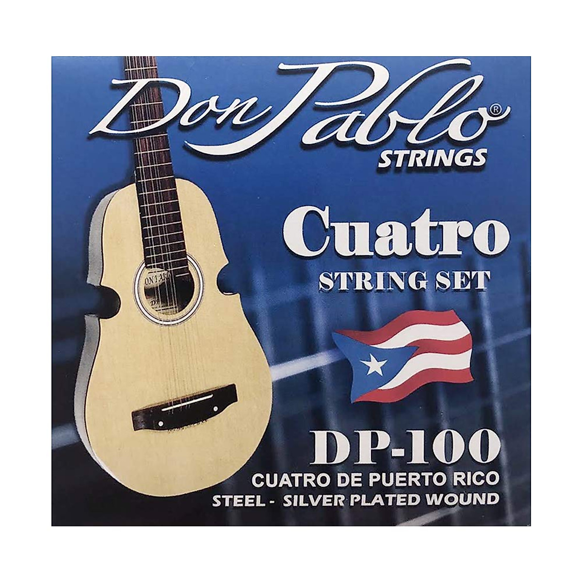 Don Pablo Strings Set, Cuatro de Puerto Rico, Steel, Silver Plated Wound (10 strings)