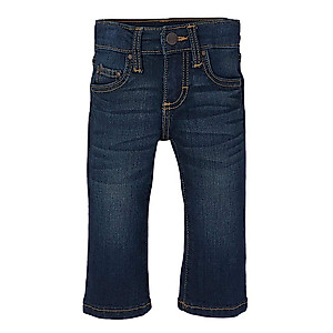 Wrangler Baby Boys' Five Pocket Boot Cut Jean, Dark Blue, 18 Months