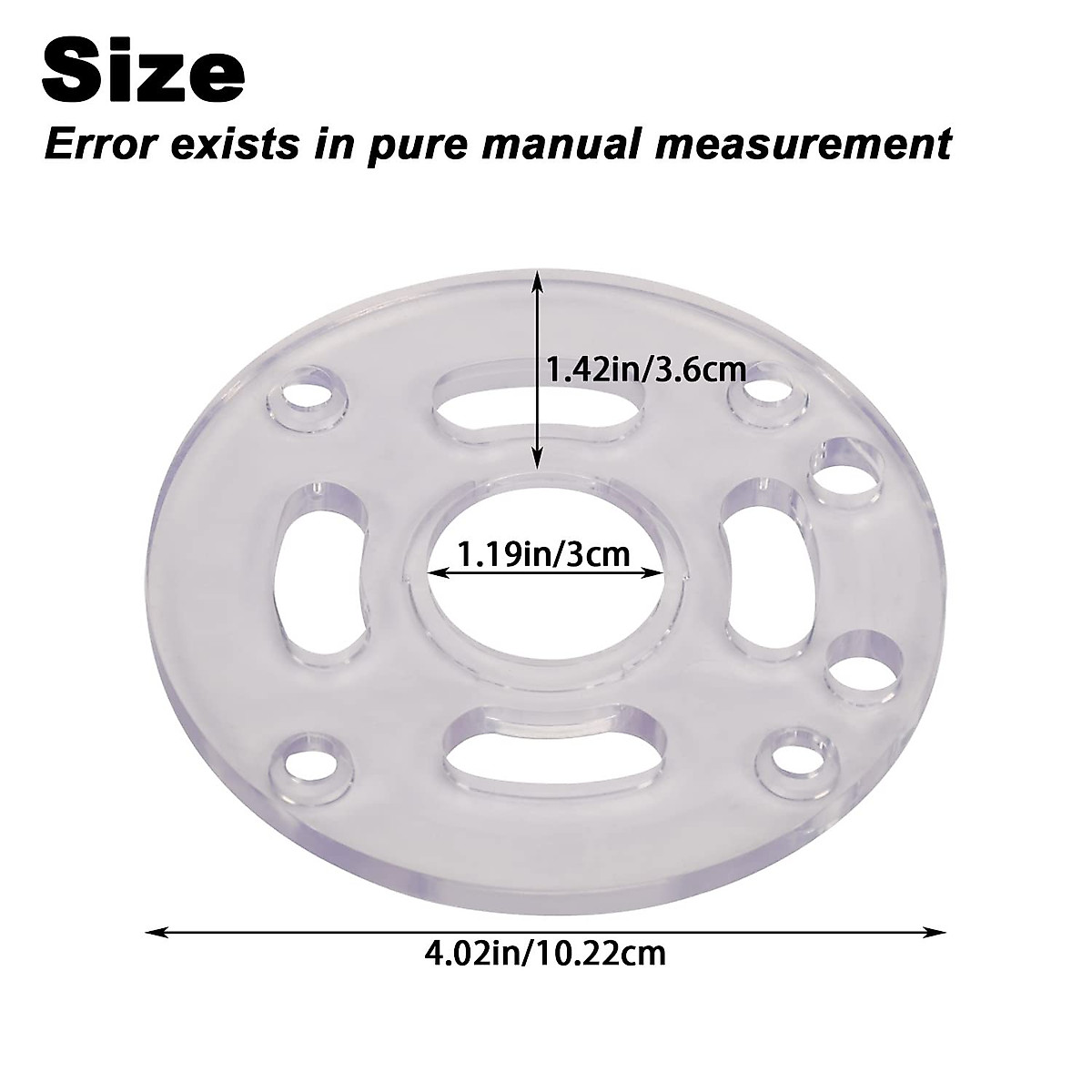 DNP613 Router Sub Base Compatible with D-EWALT 20V Compact Routers Round Subbase, Adopts a Transparent Design Ensure Maximum Visibility in Operation - for D-EWALT 611 Router Models (Round)