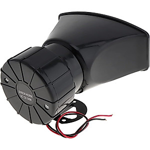 DriSentri 7 Sounds Loud Car Warning Alarm Police Fire Siren Horn Speaker with Remote Controller 12V 100W, Siren for Car