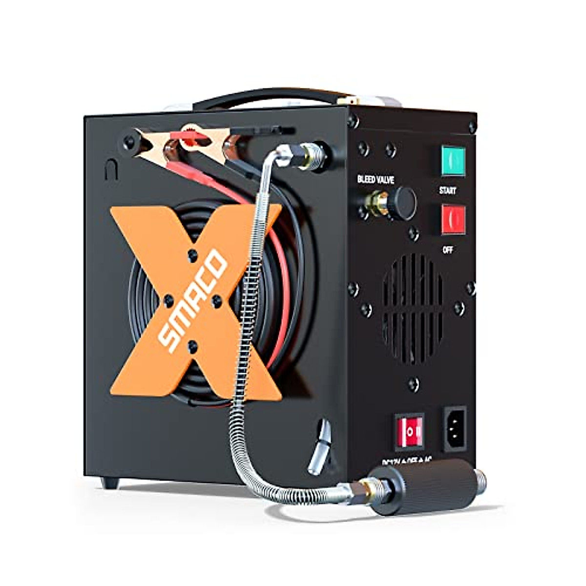 PCP Air Compressor 4500Psi/30Mpa High Pressure Air Compressor for Paintball/Scuba Tank, Oil-Free & No-noise & Auto-Shut off Air Compressors for Air Rifle/PCP Air-Gun, Powered by 12V DC or 110V-220V AC