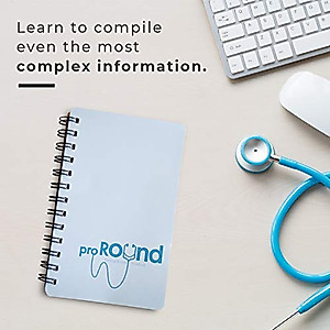 Medical Rounds Notebook, proRound – Spiral Notebook, Notepad with Template, Log Book for Medical Students, Nurses & Physician Assistants, Pocket Size – 4.5 x 7 Inches, 75 Pages (Pack of 1)