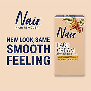 Nair Hair Remover Moisturizing Face Cream, with Sweet Almond Oil, 2OZ