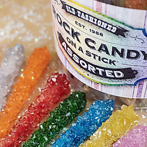 36 Extra Large Assorted Rock Candy Sticks: Espeez - Candy Party Favors - for Birthdays, Weddings, Receptions, Bridal, Baby Showers - Rock Candy Bulk