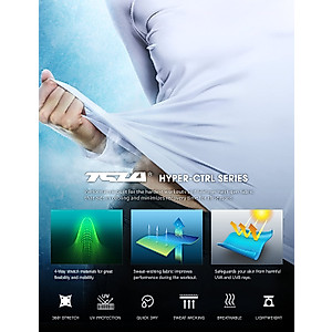 TSLA Women's Sports Compression Shirt, Cool Dry Fit Long Sleeve Workout Tops, Athletic Exercise Gym Yoga Shirts, 3pack White/White/White, Medium