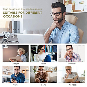 KSSESSE Reading Glasses for Women Men Square Oval Readers with Spring Hinge Thick Frame Style (Mixed Colors-C1, 0.00, x)