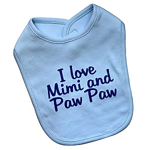 Funny Girl Designs Personalized Baby Bib CUSTOMIZED with Your VINYL Text and Color Of Choice 100% Cotton Unisex (LIGHT BLUE BIB)