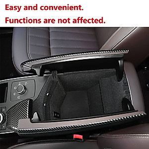 for Mercedes-Benz GLE GLS ML GL Class W166 X166 2012-2019 Carbon Fiber Car Center Console Armrest Box Panel Protection Cover Trim 350 400 500e 550 63 AMG S Accessory (Center Console with Mouse)