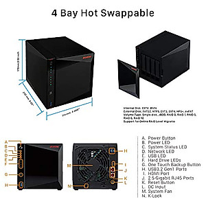 Asustor AS5304T 4 Bay NAS Quad-Core CPU, Dual 2.5GbE Port, 2GB DDR4 + 8TB HDD (Four 2TB HDD Included)