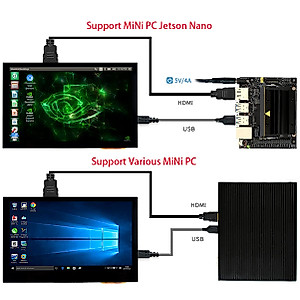 waveshare 4.3inch HDMI LCD (B) 4.3" 800x480 Touch Screen LCD Capacitive Display IPS Monitor for Raspberry Pi 4B/3B+/3B/2B/A+/Zero/Zero W/WH,Jetson Nano,PC Windows 10/8.1/8/7,BB Black, Banana Pi