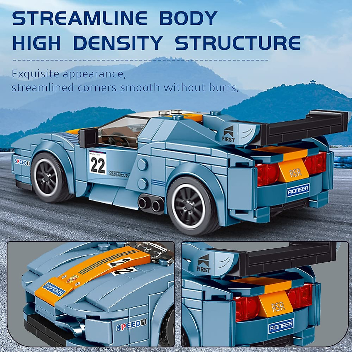 Mould King Speed Champions 918 RSR Super Car Toys Building Toys with Display Case, 27005 Collectible Model Car Kits Building Blocks Kit, Speed Racing Model Cars for Adults 8 (330 Pieces)