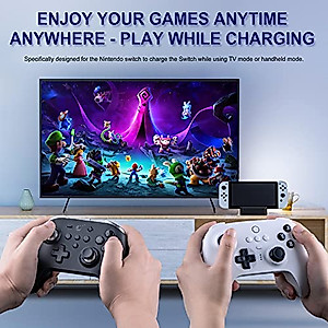 TV Docking Station for Nintendo Switch/Nintendo Switch OLED Model, 6-in-1 Switch Dock with HDMI 2.0, 100Mbps Ethernet, 2 USB-A 2.0, 1 USB 3.0,100W USB-C Charging Port, Supports YouTube On TV