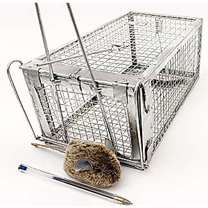 AB Traps Quality Live Animal Humane Trap Catch and Release Rats Mouse Mice Rodents Cage - Voles Squirrel and Similar Sized Pets Safe and Effective | Size Small