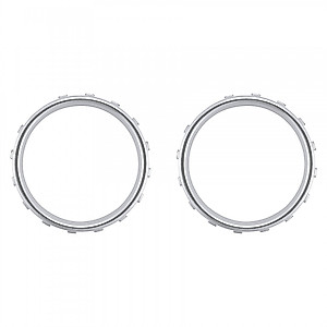 eXtremeRate Matte Chrome Silver Accent Rings Accessories for Xbox One Elite Controller, Replacement Parts Profile Switch Buttons for Xbox One Elite Controller (Model 1698) - Pack of 2