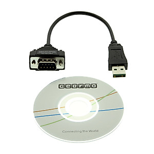 GearMo® Windows 10, 7 64-bit Compatible USB to Serial Adapter RS232 DB9 Short 8 Inch Cable
